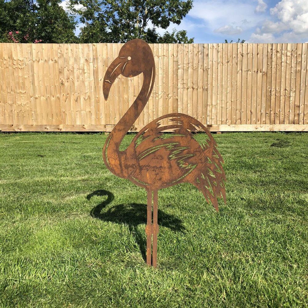 Metal FLAMINGO Garden decoration lawn feature ornament statue – Garden ...